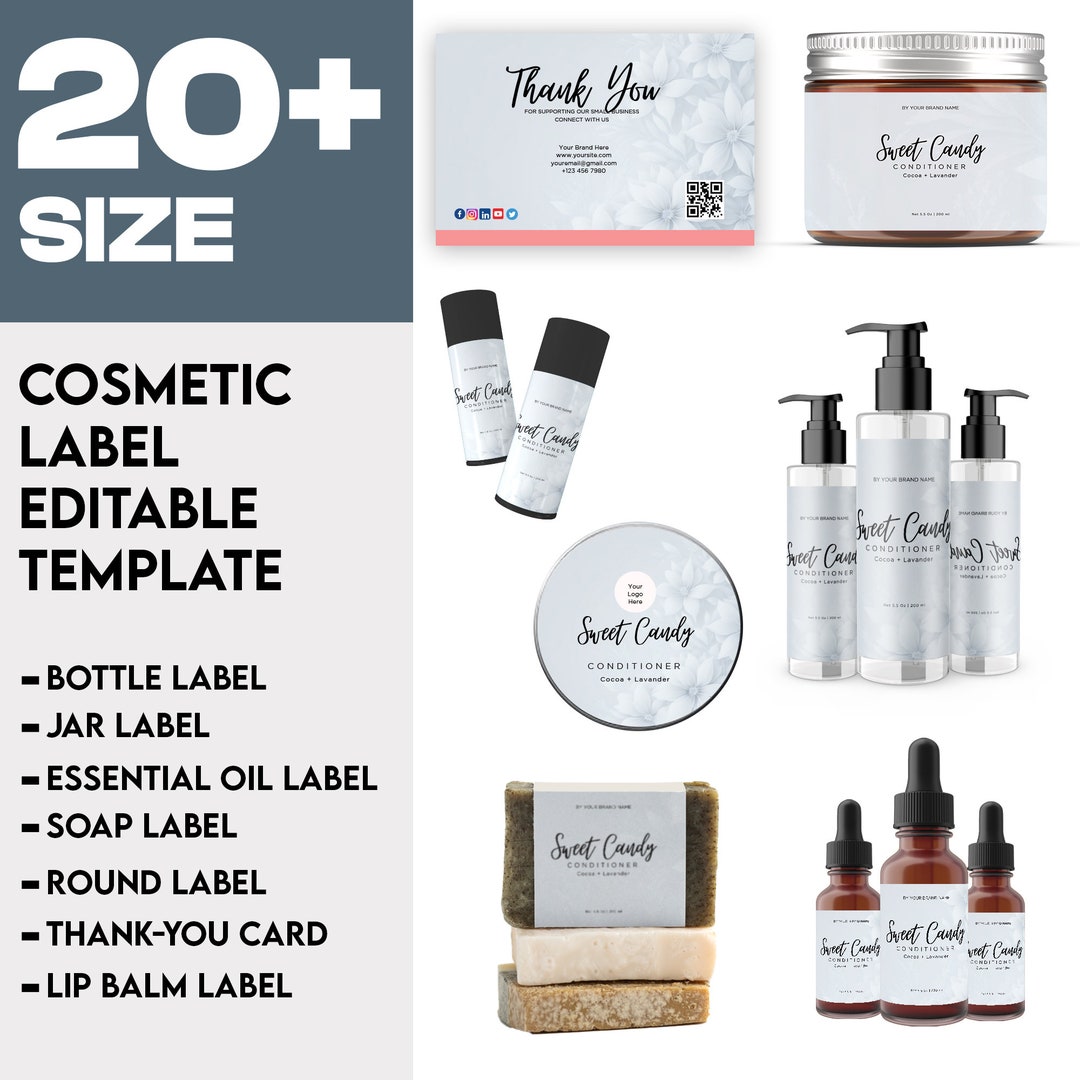 Editable COSMETIC Labels, Editable Body Product Labels, DIY Cosmetic ...