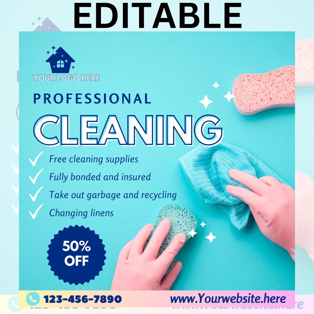 Cleaning Service Flyer cleaning Flyer Advertisement Housekeeper Cleaner ...