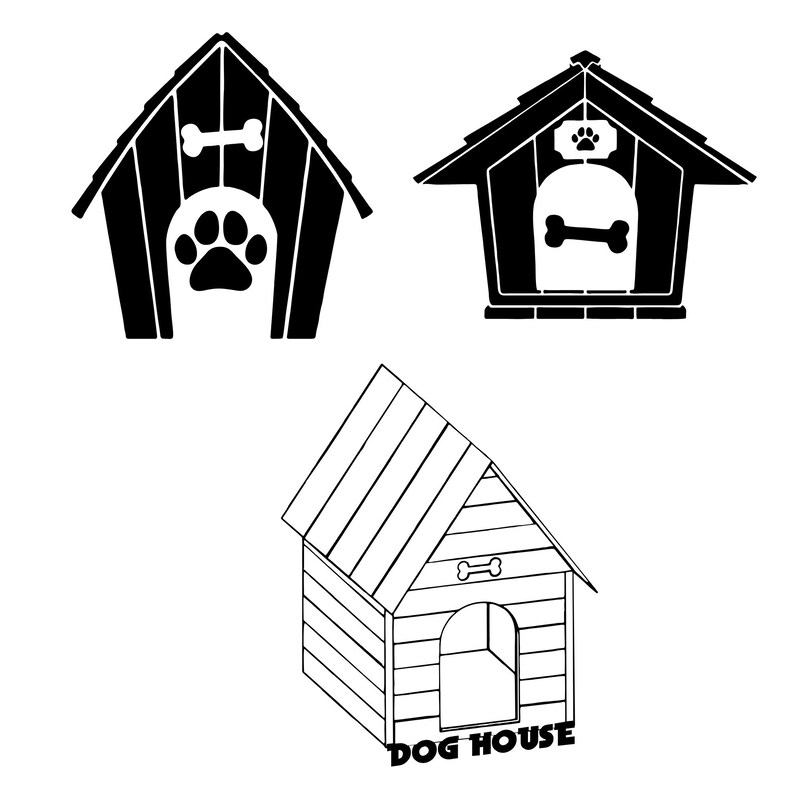 Dog House Svg Bundle, Dog House Clipart, Dog Bone Vector, Dog Decal ...