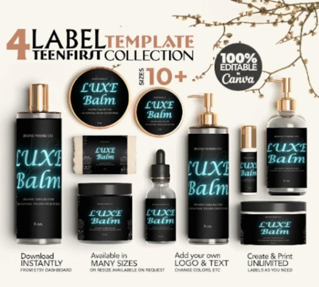 Editable COSMETIC Labels, Editable Body Product Labels, DIY Cosmetic ...