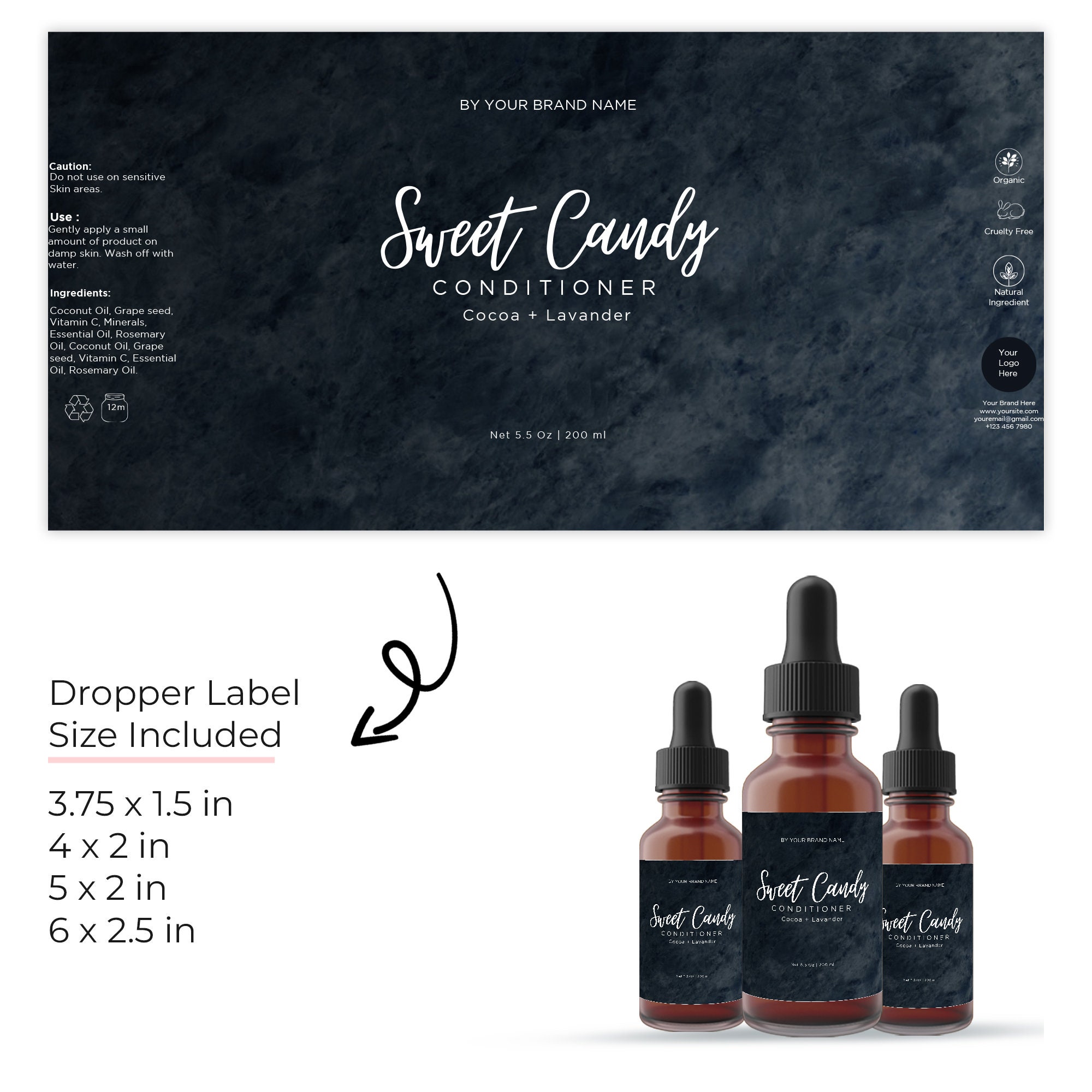 Editable COSMETIC Labels, Editable Body Product Labels, DIY Cosmetic ...