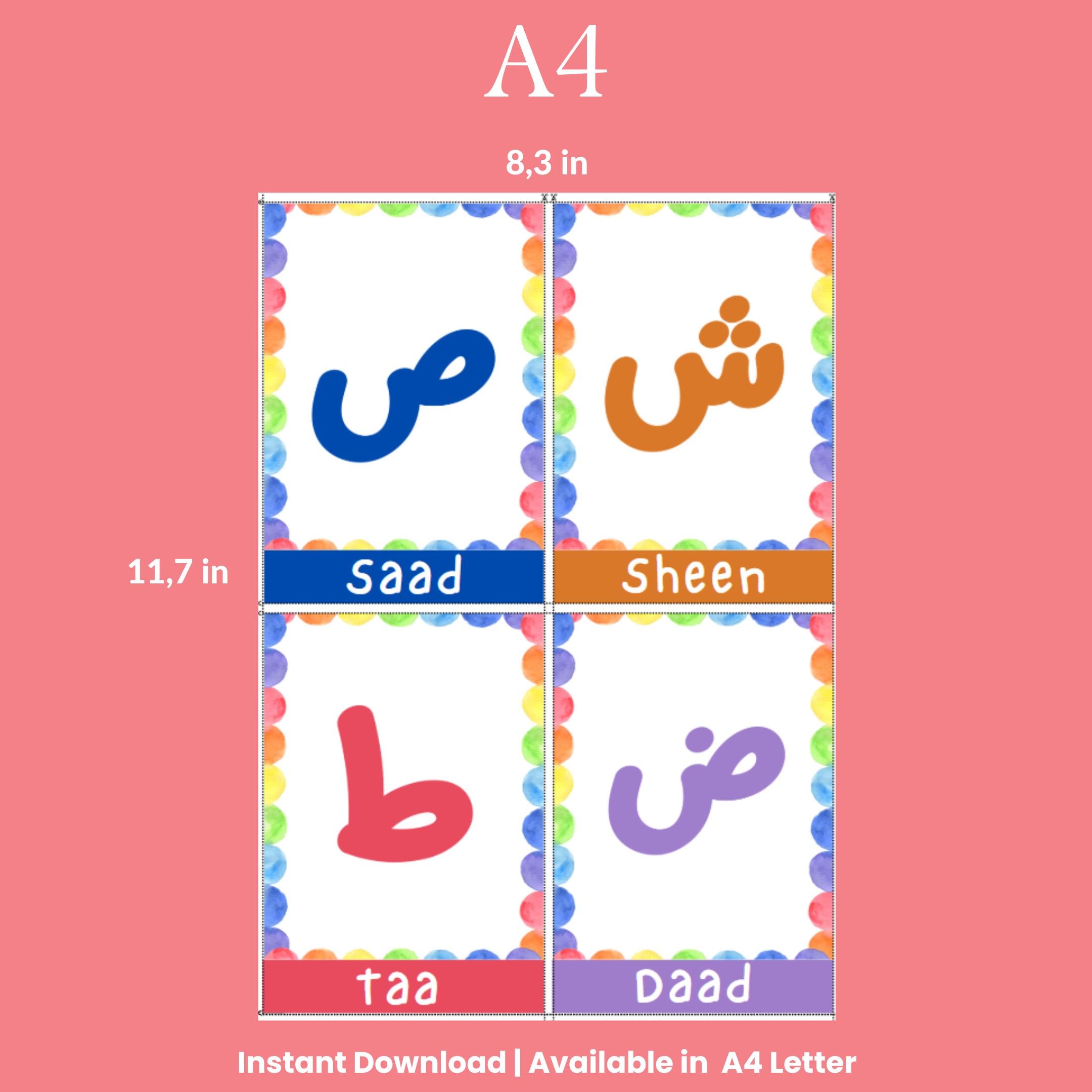 Arabic Alphabet Flashcards Set - Educational Memory Cards for Kids ...