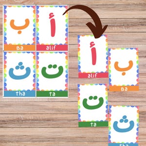 Arabic Alphabet Flashcards Set - Educational Memory Cards for Kids ...