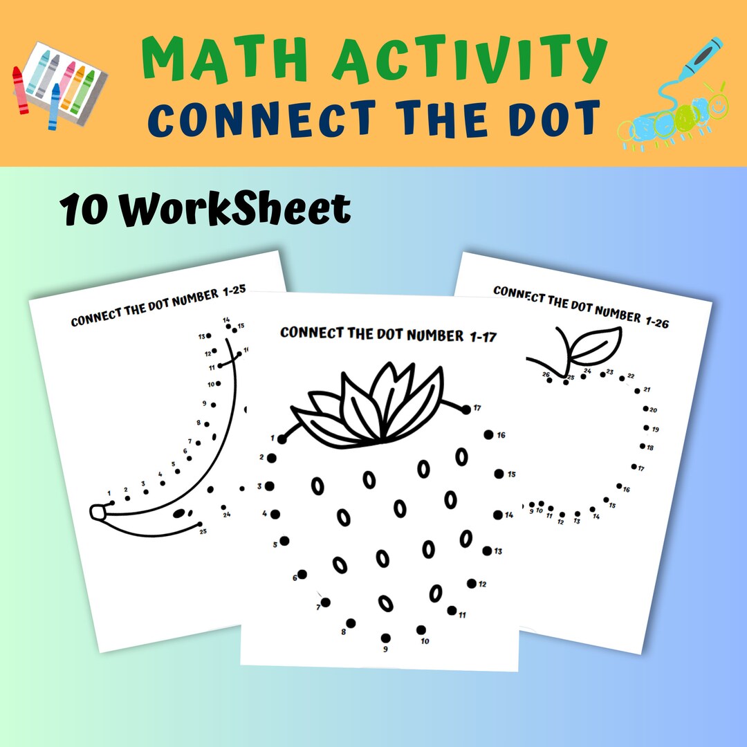 Fruit Connect the Dots Dot to Dot Math Activities for Kids - Etsy
