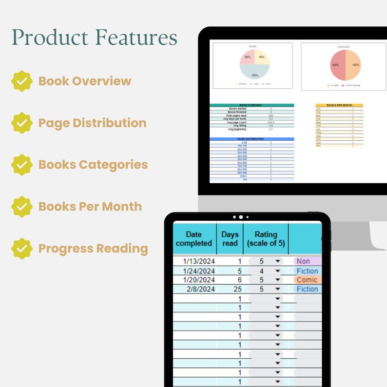 Simple Reading Tracker Spreadsheet, Book Tracker, Google Sheet, Reading ...