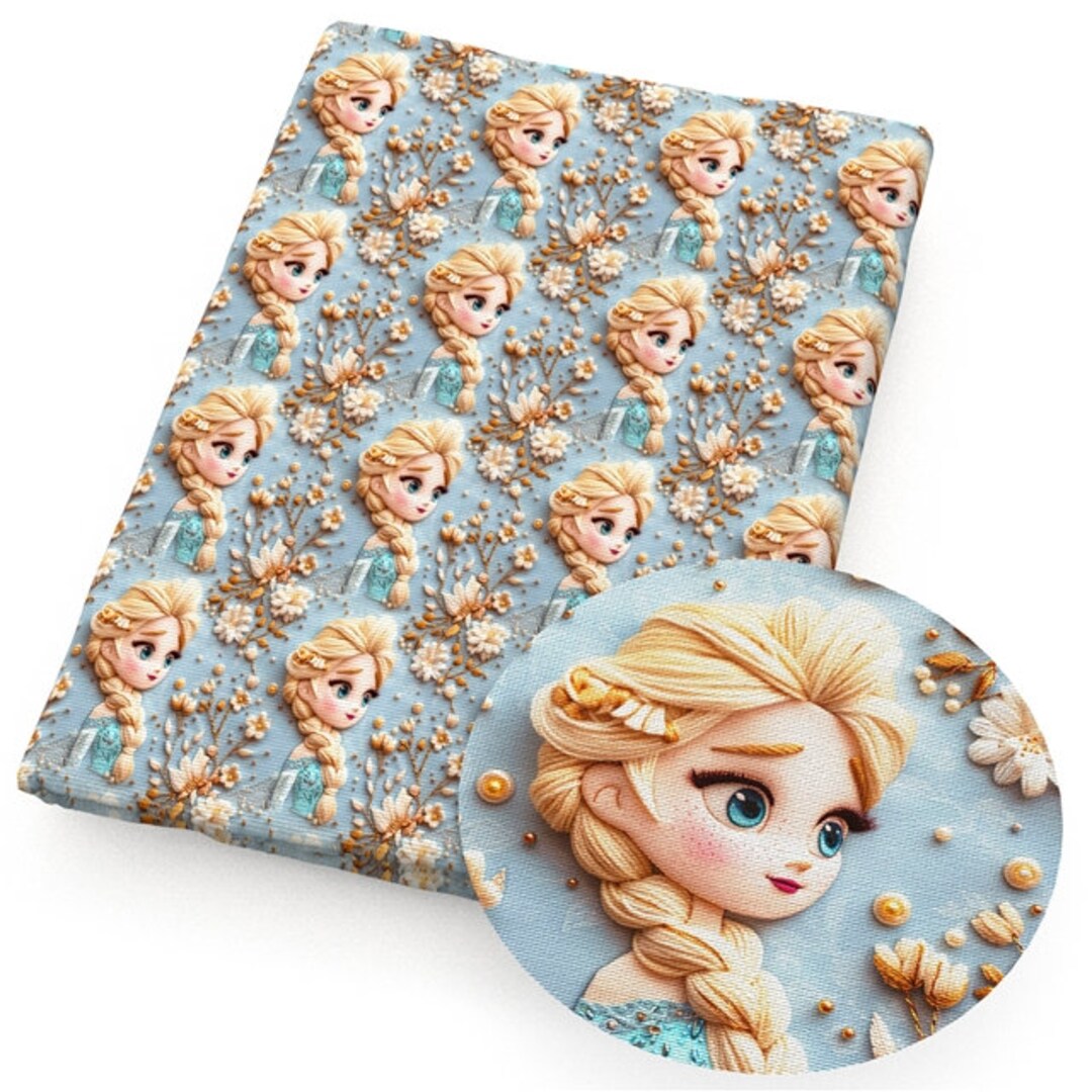 100% Cotton Frozen Elsa Flowers Fabric PRE-ORDER - Etsy