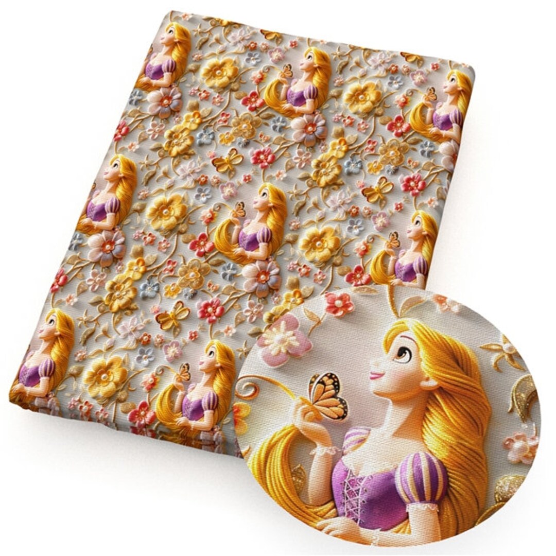 100% Cotton Tangled Rapunzel Fabric PRE-ORDER - Etsy