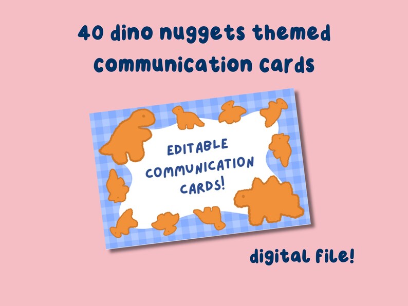 Tarjetas de comunicación imprimibles Dino Nuggets, comunicación no ...
