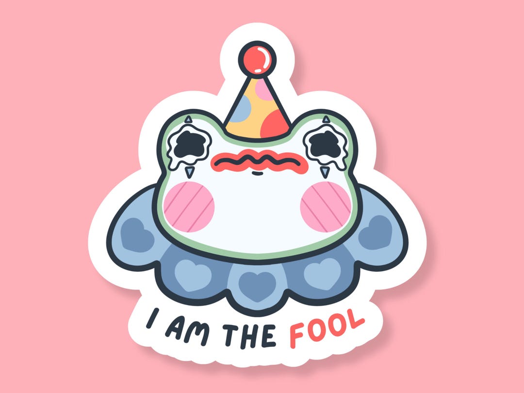 I Am the Fool Frog Clown Sticker, Funny Meme Sticker, Cute Waterproof ...