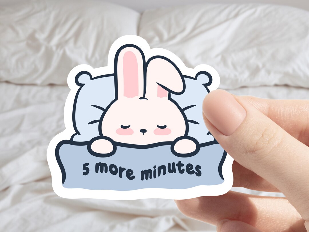 Sleepy Bunny Sticker, Funny Meme Sticker, Cute Waterproof Sticker, Eepy ...
