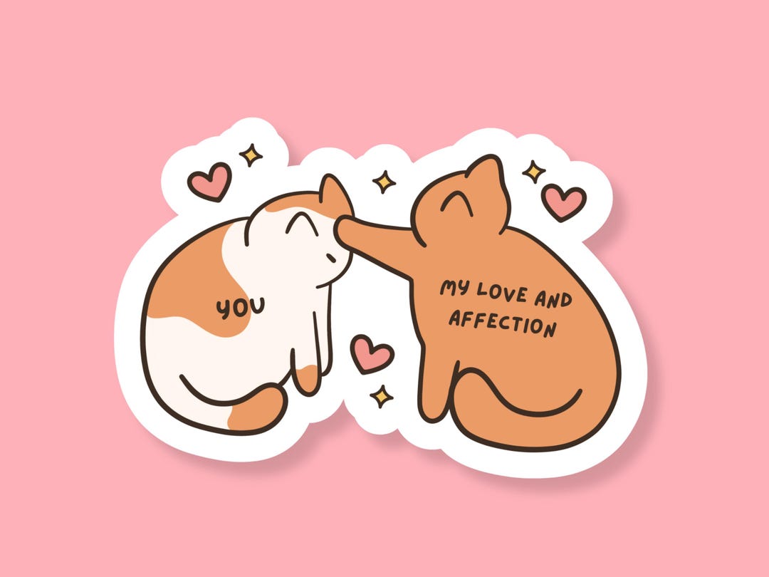 Cute Cat Meme Sticker, Wholesome Meme Sticker, Cute Waterproof Sticker ...