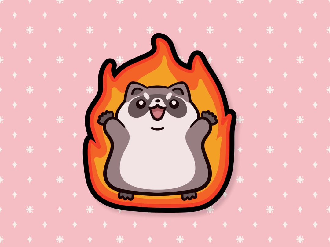 Chaos Raccoon Sticker, Funny Meme Sticker, Cute Waterproof Sticker ...