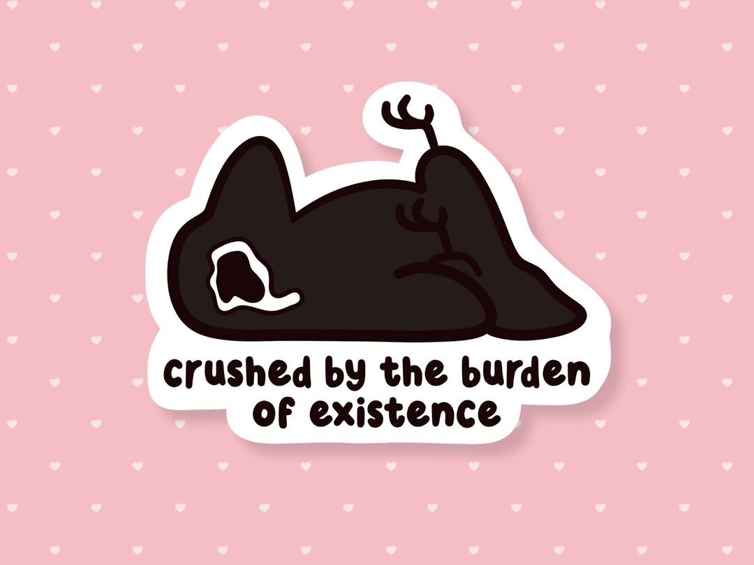 Burden of Existence Sad Crow Sticker, Funny Meme Sticker, Cute ...