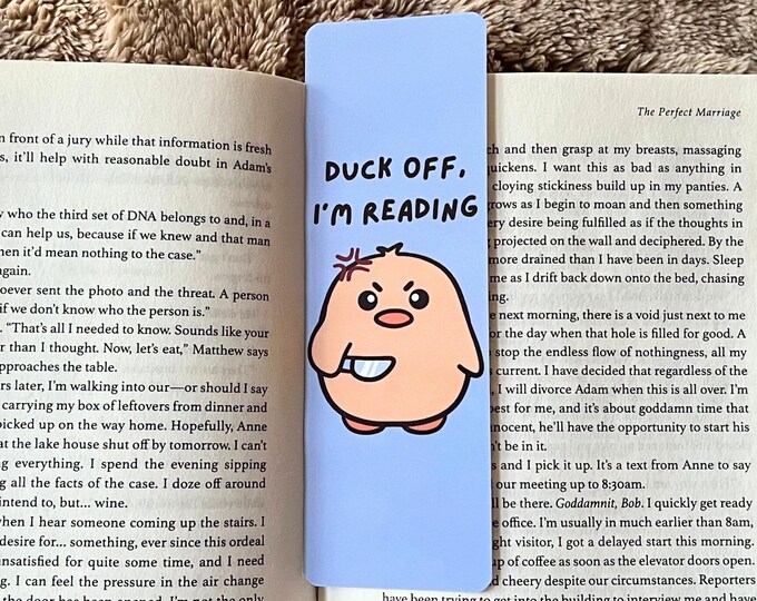 Chick Duck With Knife Magnetic Bookmark, Duck Meme Bookmarks, Handmade Book Accessories, Page ...