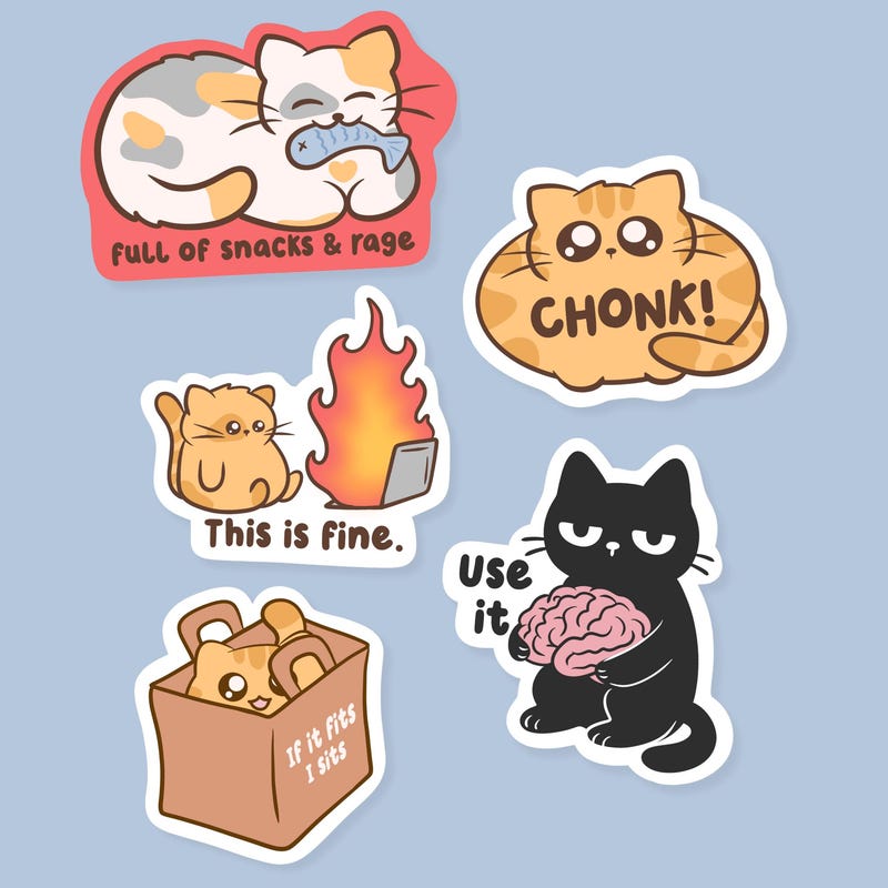 Cute Snarky Animal Stickers - Etsy
