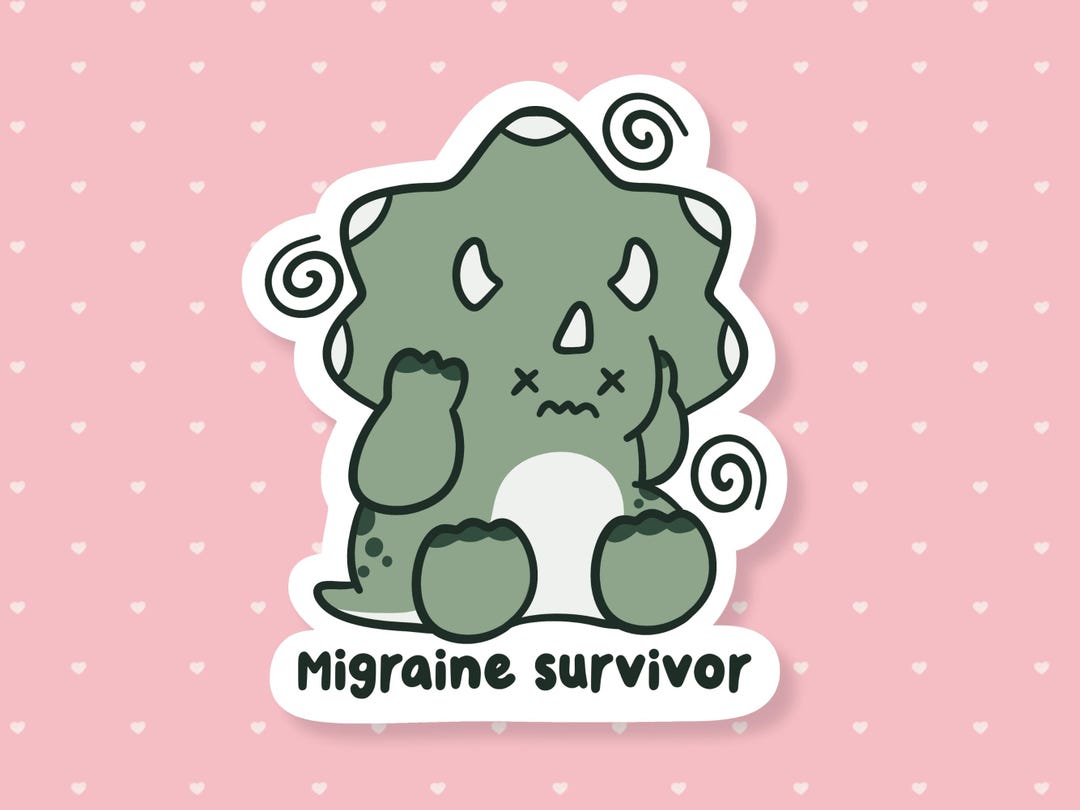 Buy Migraine Survivor Sticker, Funny Chronic Pain Sticker, Cute ...
