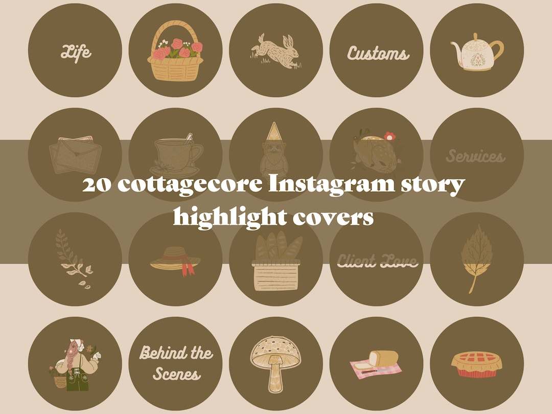 20 Cottagecore Instagram Story Cover Template, Canva Template, Boho ...