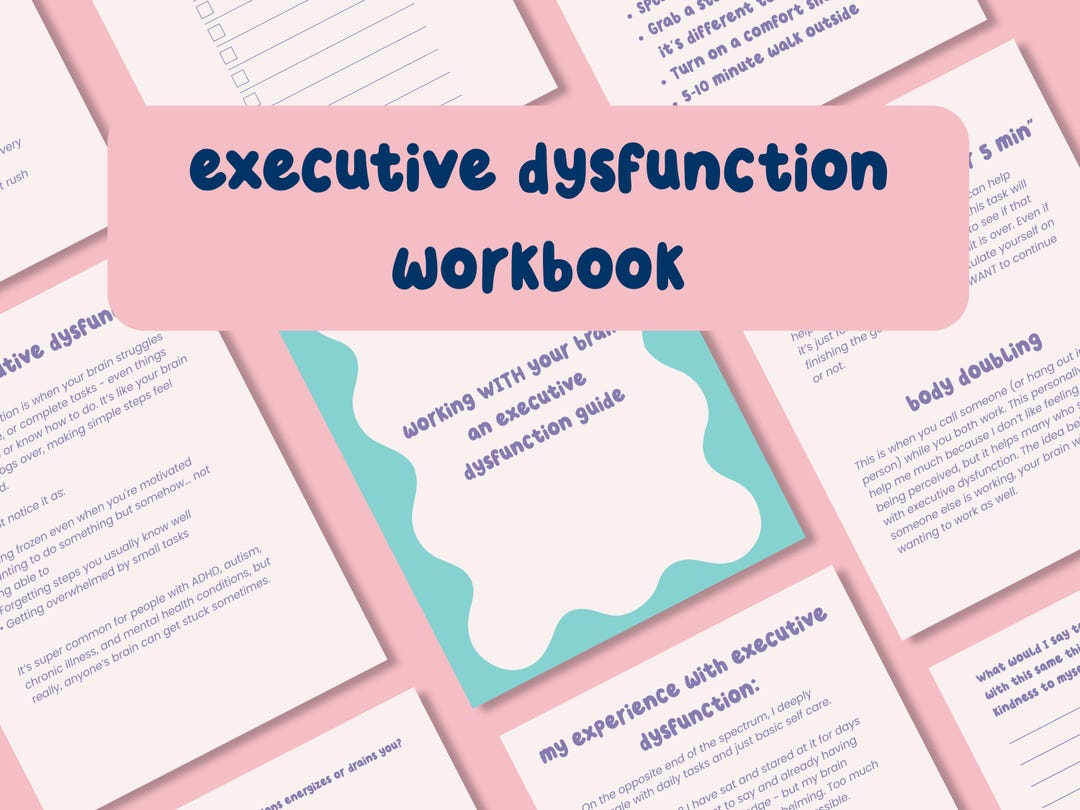 Executive Dysfunction Workbook, Autistic Worksheet, Neurodivergent ...