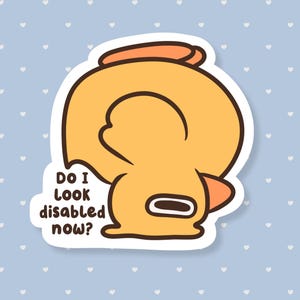 Invisible Disability Duck Sticker, Funny Meme Sticker, Cute Waterproof ...