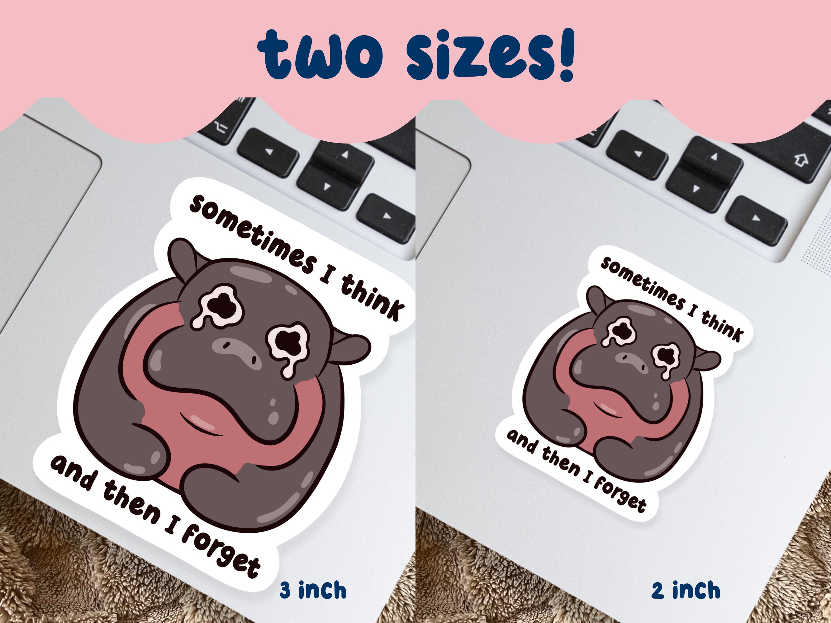 Crying Pygmy Hippo Sticker, Funny Meme Sticker, Cute Waterproof Sticker ...