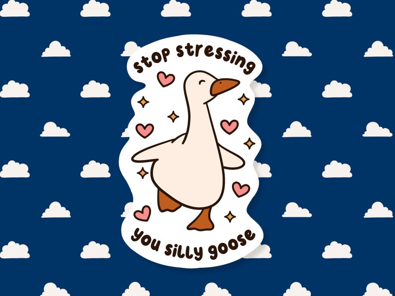 Silly Goose Sticker, Funny Meme Sticker, Cute Waterproof Sticker ...