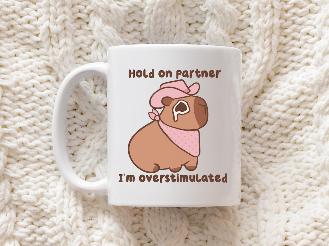 Hold on Partner I'm Overstimulated Mug, Neurodivergent Quote Mug, Funny ...