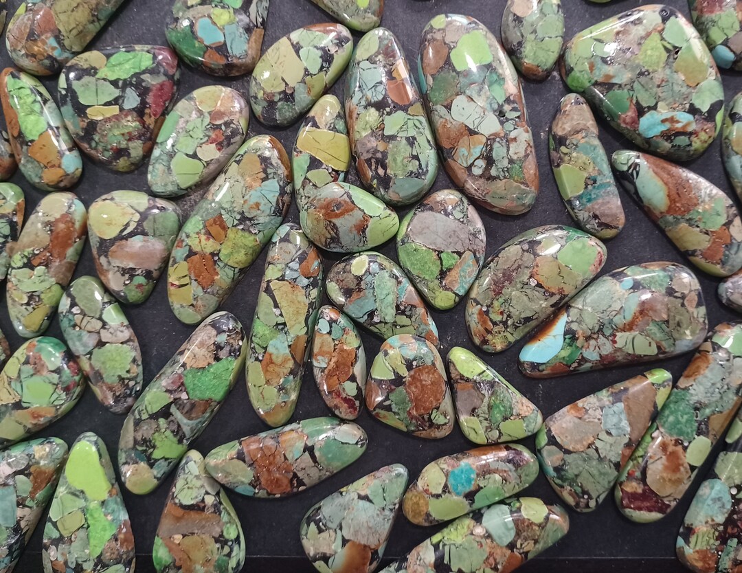 Sonoran Turquoise and Gaspeite Cabochons / Cabs - Etsy