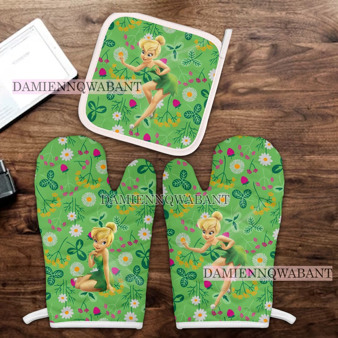 Tinker Bell Combo 2 Oven Mitts and 1 Pot Holder Set, Tinker Bell ...
