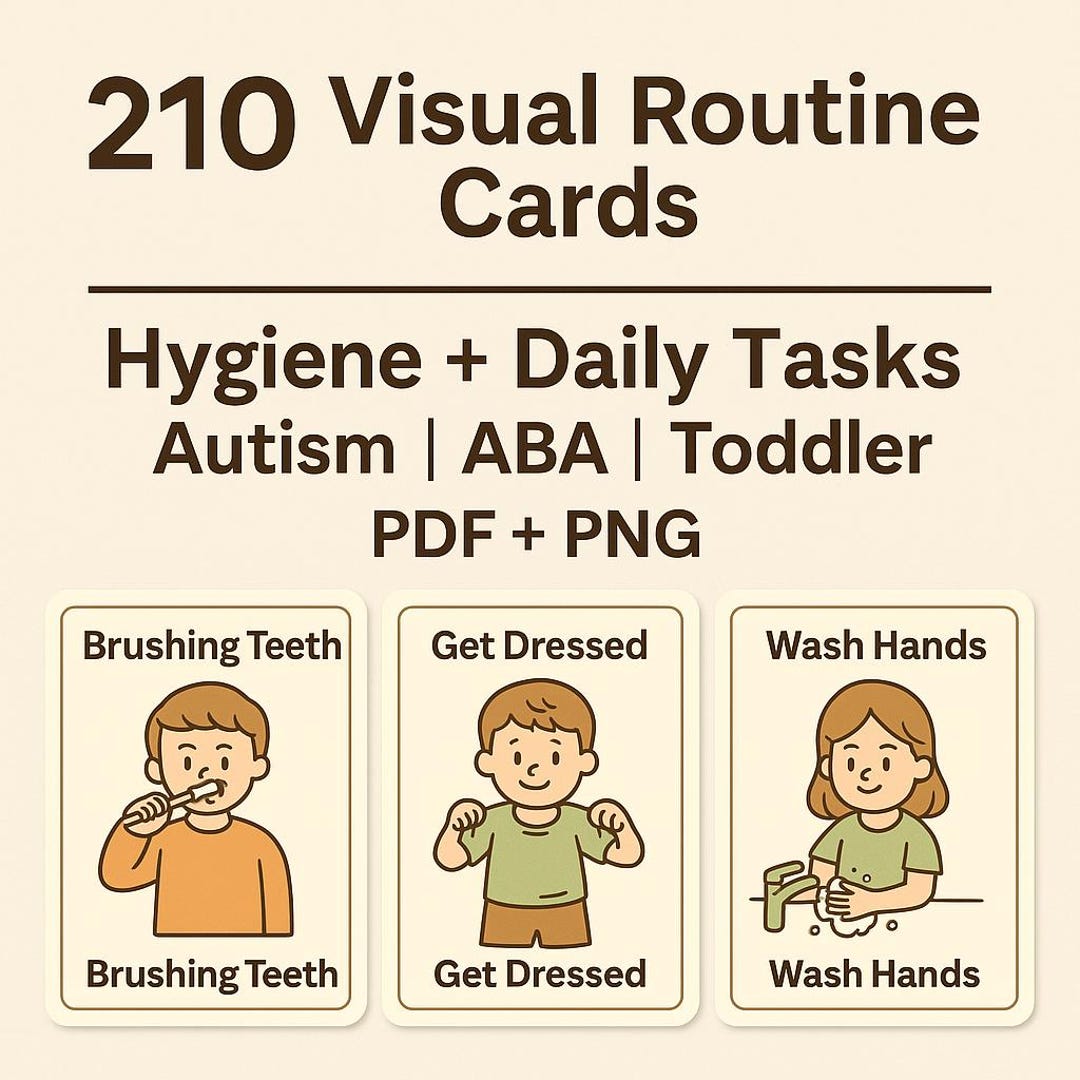 Hygiene Routine Visual Cards | Toddler, Autism, ABA (PDF + PNG) - Etsy