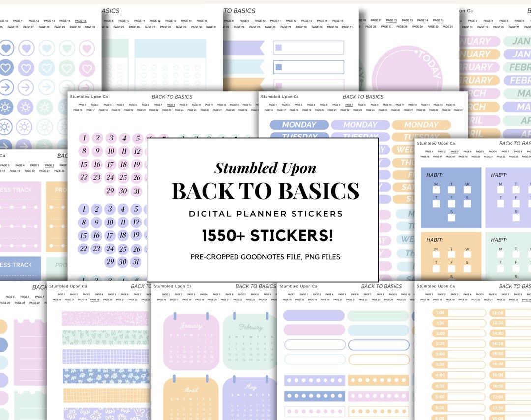 1550+ Digital Planner Essentials Stickers | 2026 Calendar Stickers ...