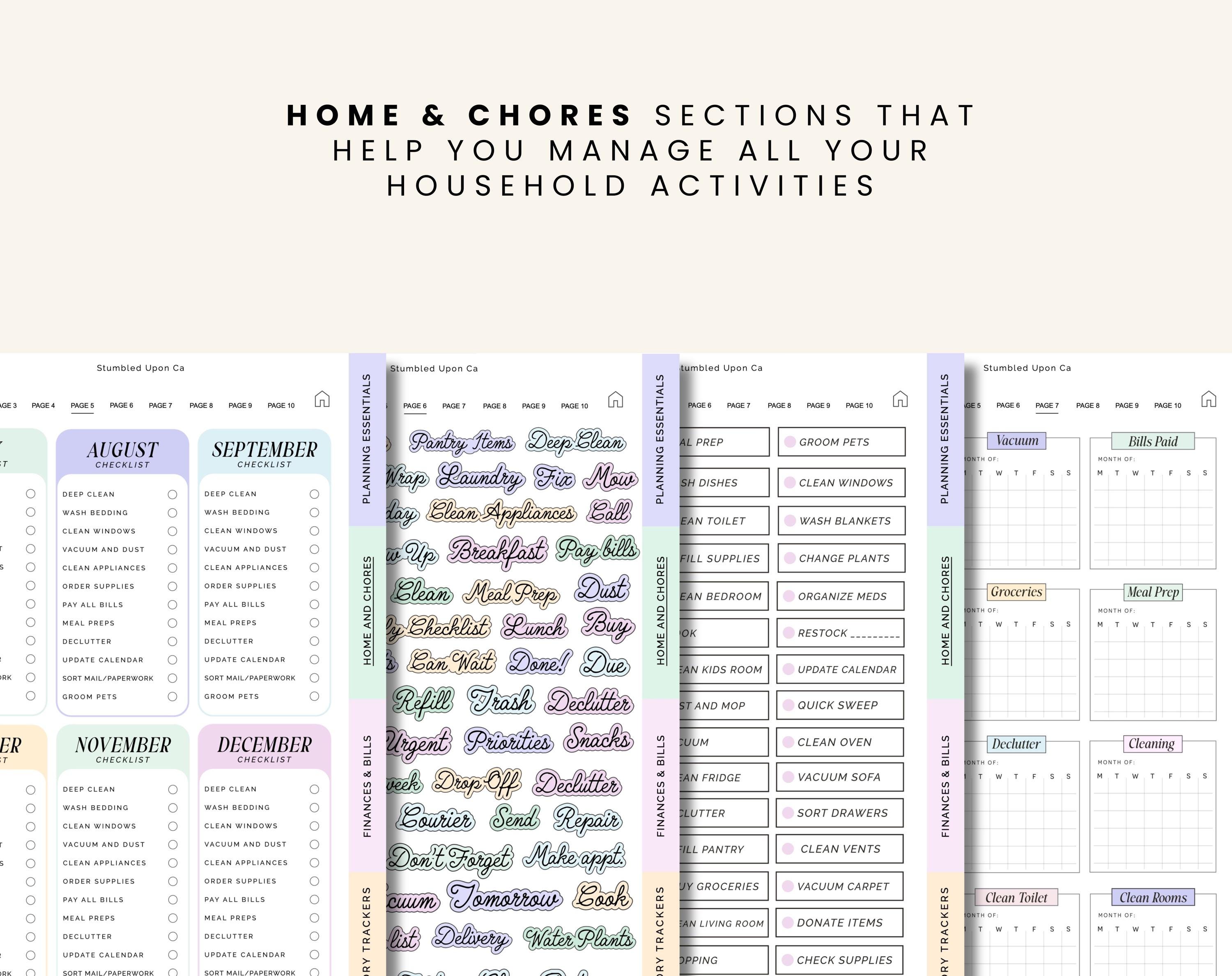 1000+ Pastel Home Management Digital Planner Stickers | Planning ...