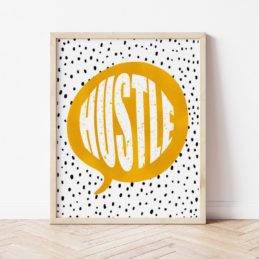Hustle Printable Poster Motivational Wall Print Inspiring Quote Wall ...