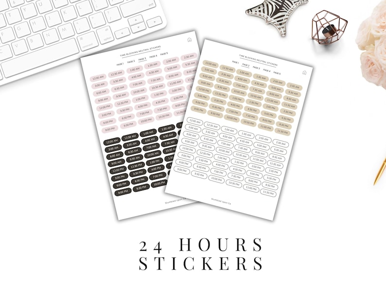 500+ Minimalist Time Blocking Digital Stickers | Goodnotes Pre-cropped ...