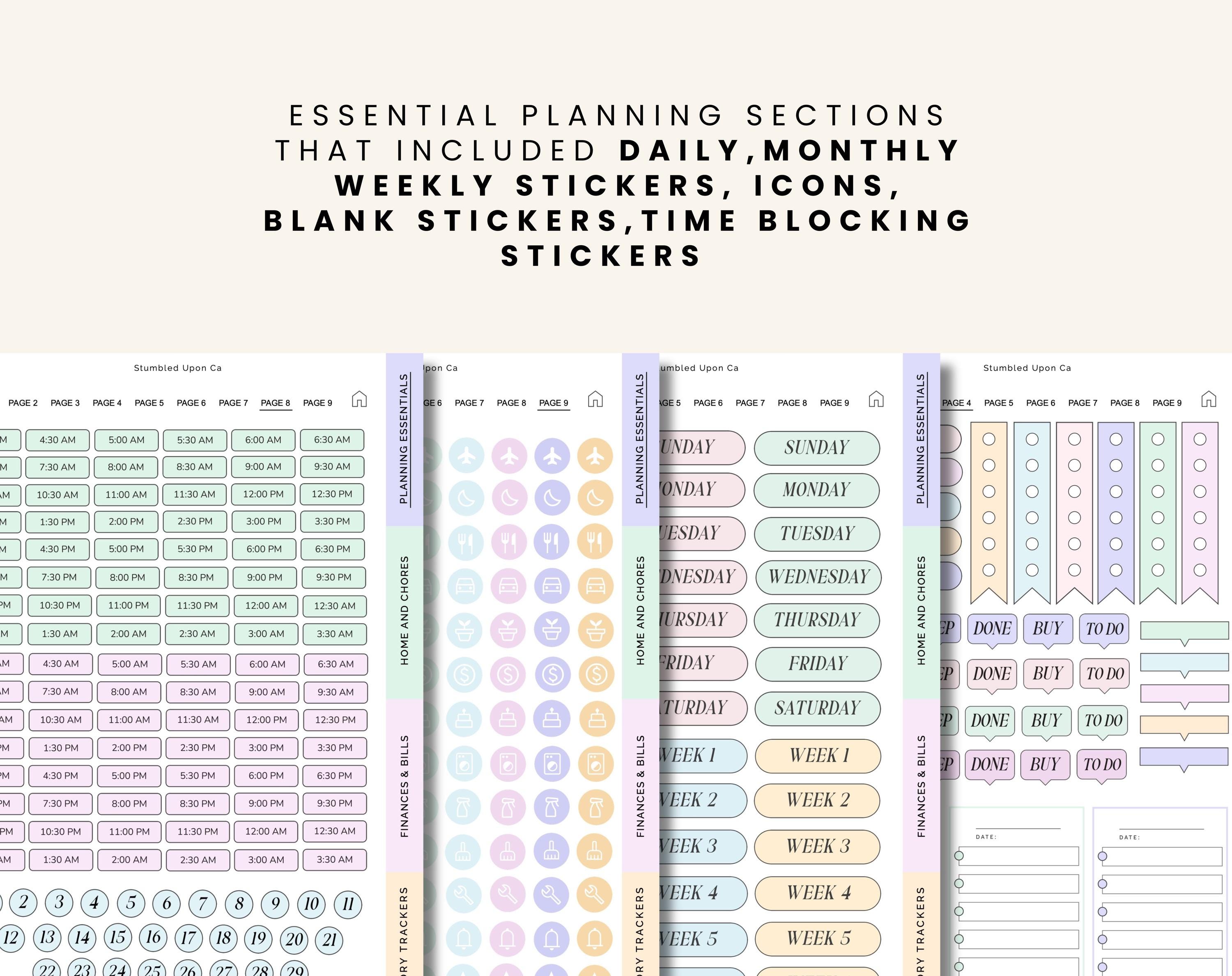 1000+ Pastel Home Management Digital Planner Stickers | Planning ...