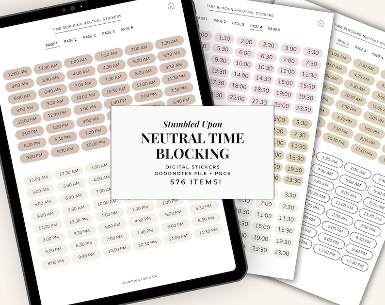 500+ Minimalist Time Blocking Digital Stickers | Goodnotes Pre-cropped ...