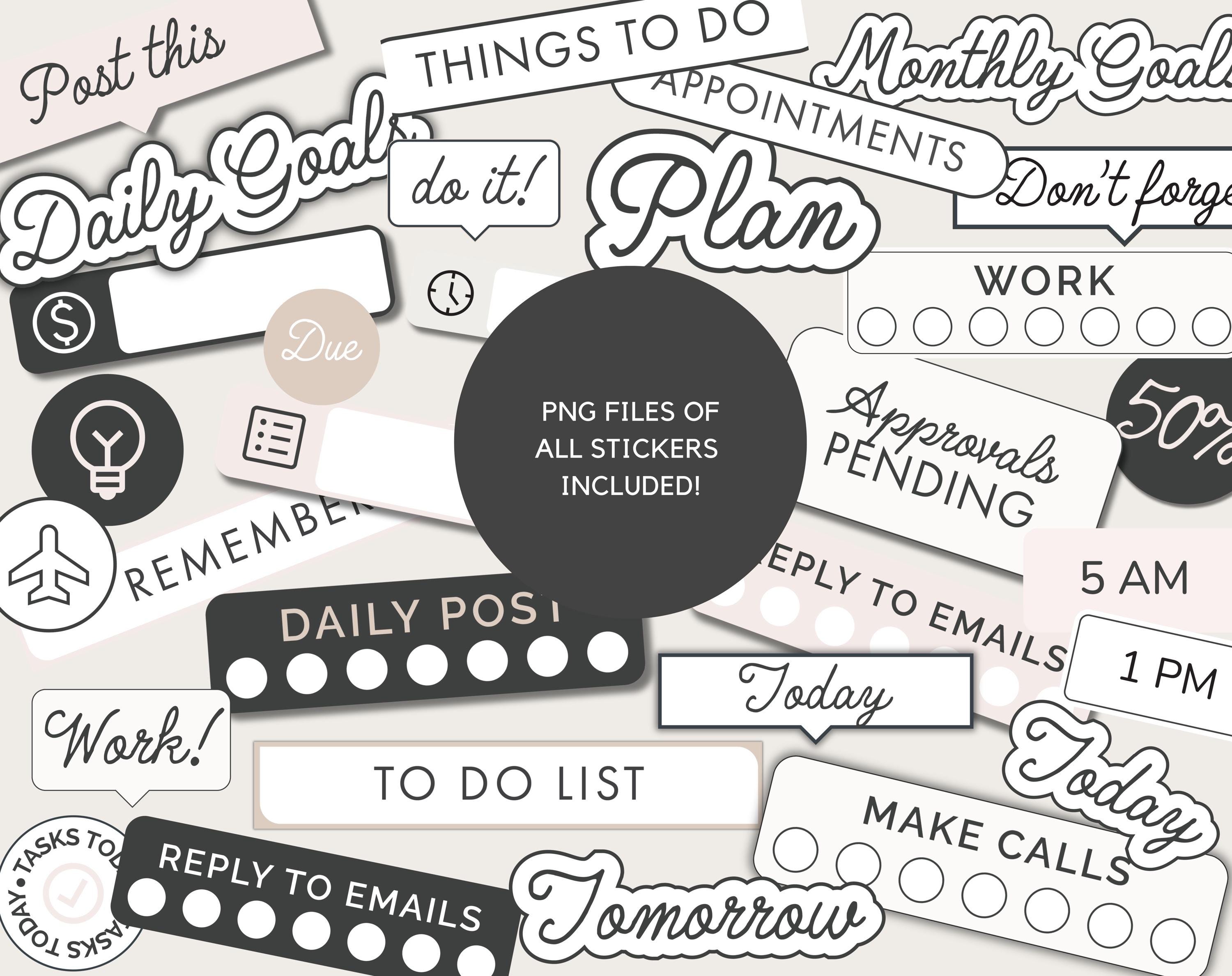 800+ Digital Planner Stickers | Work Planning Labels | Productivity ...