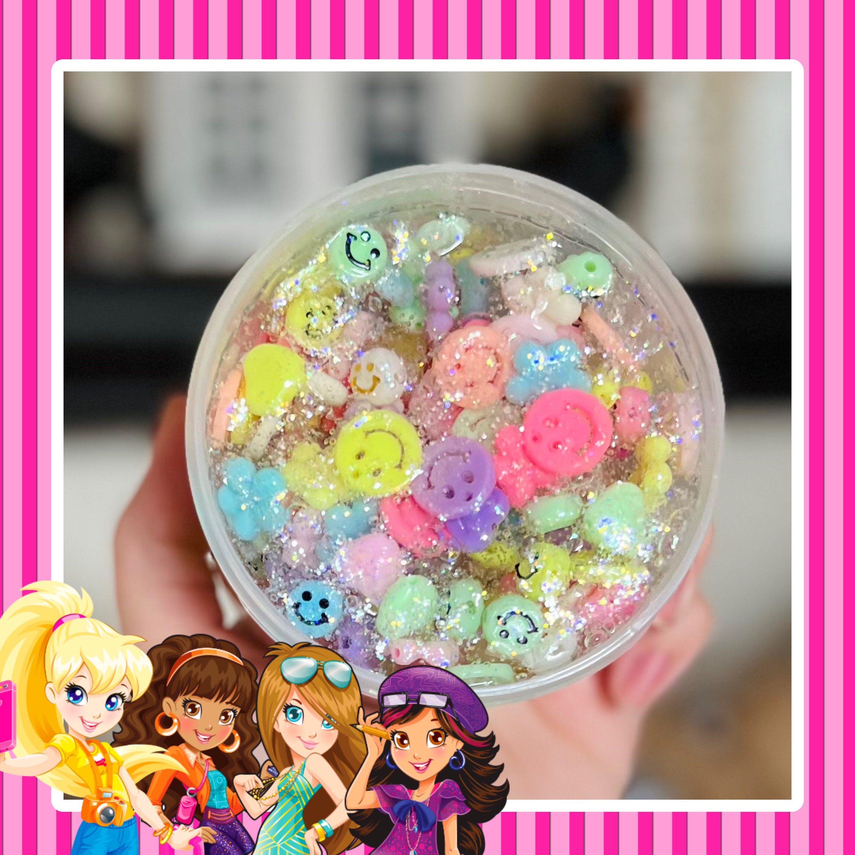 Ollie Pocket Clear Slime With Pastel Rainbow Beads Ollipopslime 8oz ...