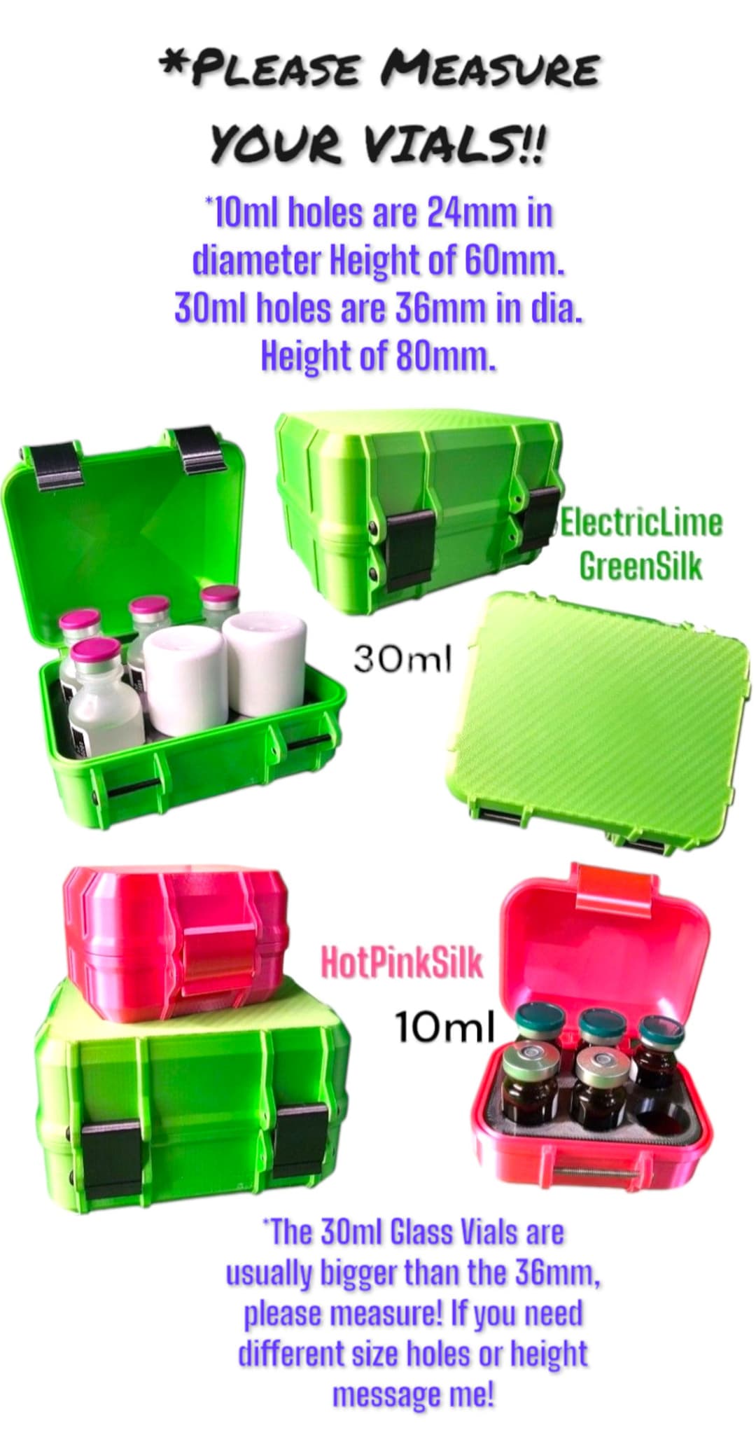 10ml and 30ml Sizes Are Great for B12 and Bac. Water Peptide Vial ...