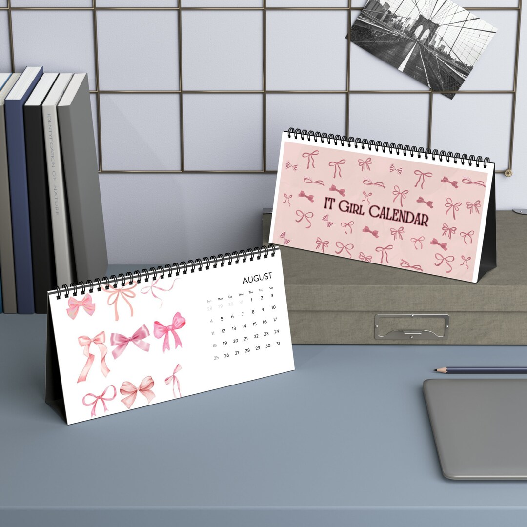 Coquette Pink Bow Calendar, 2024 Physical Calendar, Coquette Calendar ...