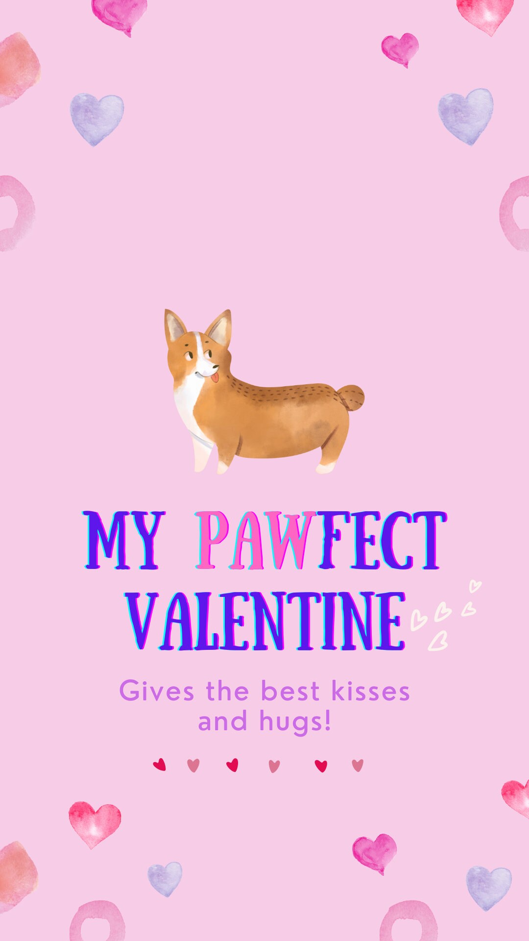 Cute Puppy Valentines Day Card Pets Pink & White Valentine's Day Pet ...