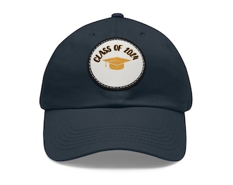 Class of 2024 Cap With Leather Patch rectangle - Etsy
