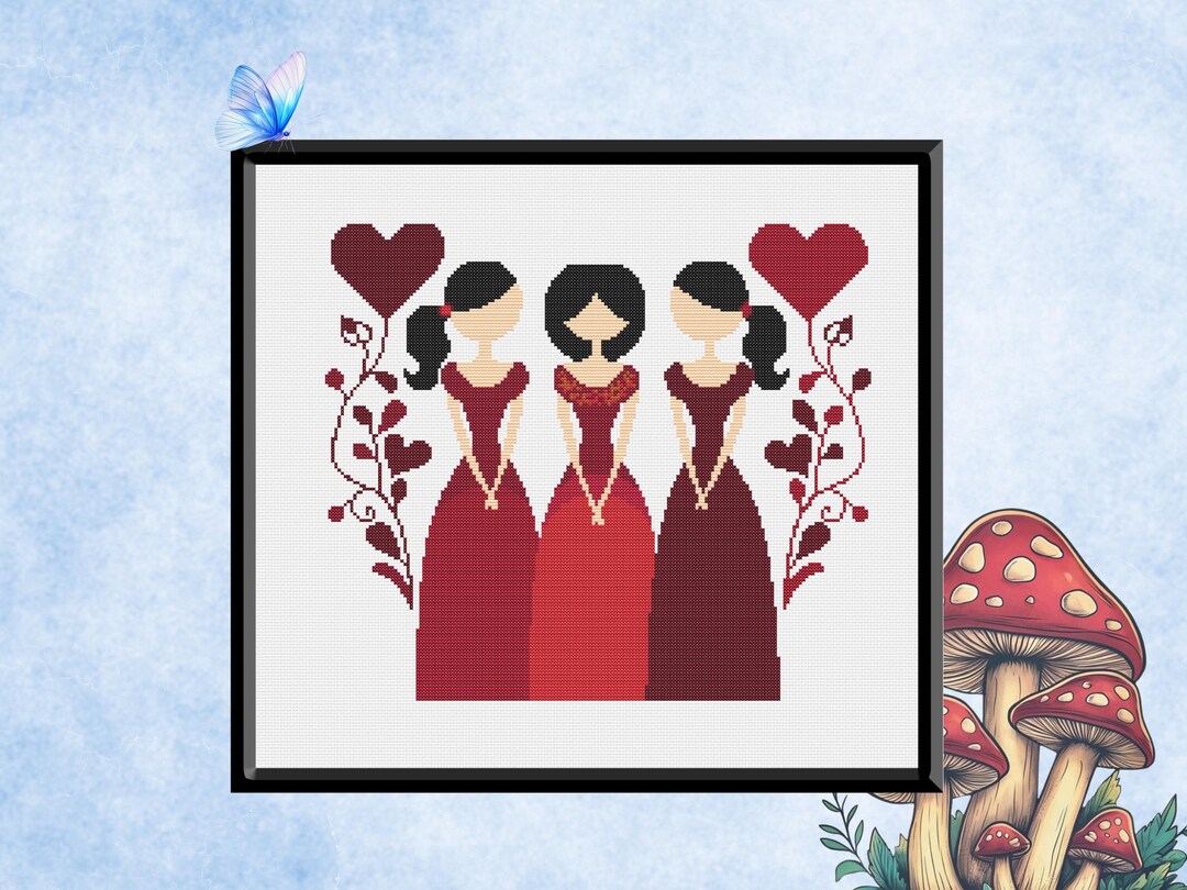 Three Women Cross Stitch Pattern - Instant PDF Download - Sisters ...