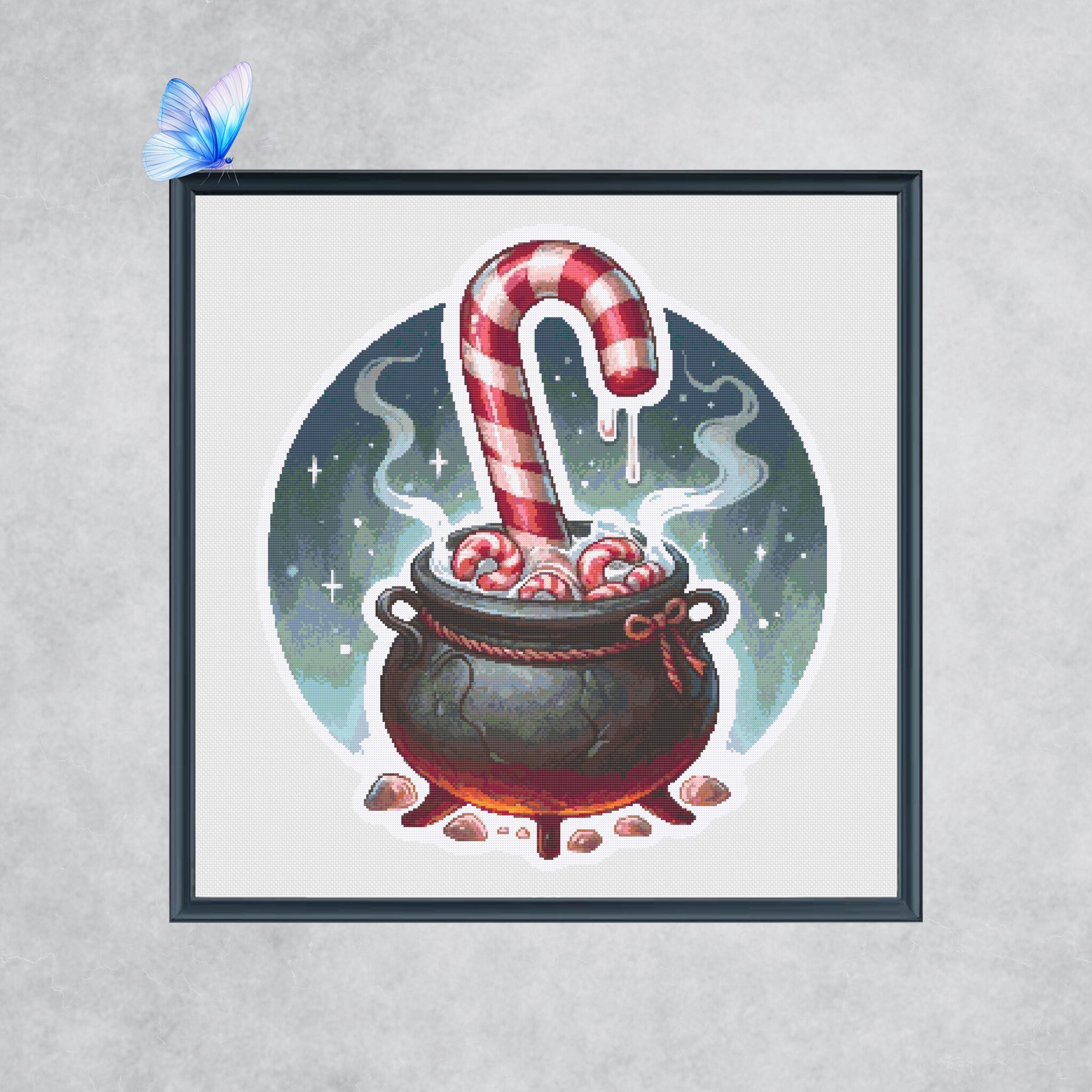 Candy Cane Cauldron Cross Stitch Pattern - Instant PDF Download ...