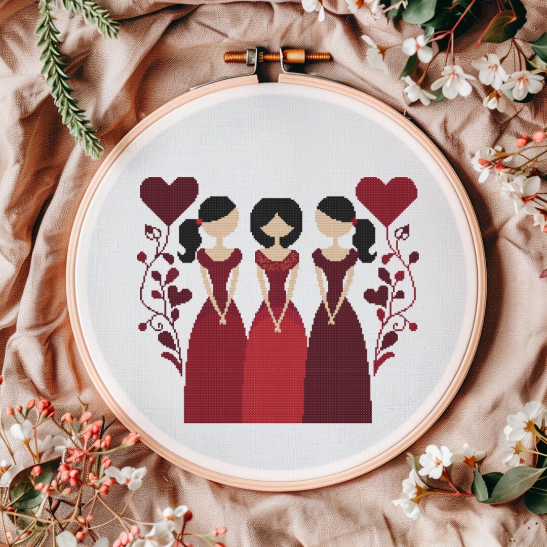 Sisters/family Cross Stitch Pattern instant PDF Download - Etsy