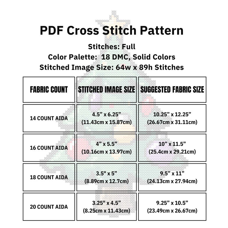 Christmas Tree Cross Stitch Pattern- Instant PDF Download - Holiday ...
