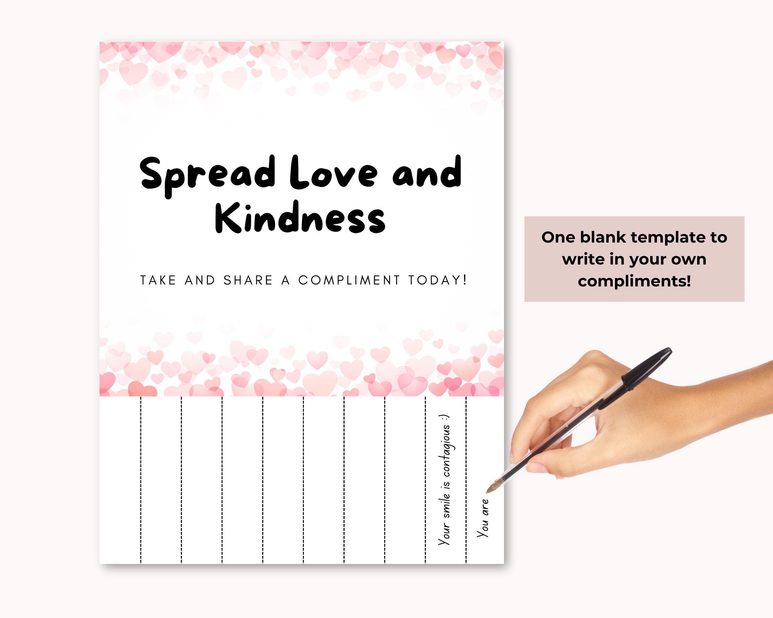Printable Spread Love and Kindness Tear off Flyer, Random Acts of ...