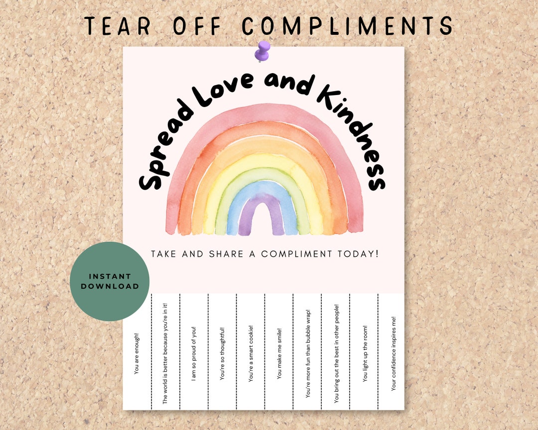 Printable Spread Love and Kindness Tear off Flyer, Random Acts of ...