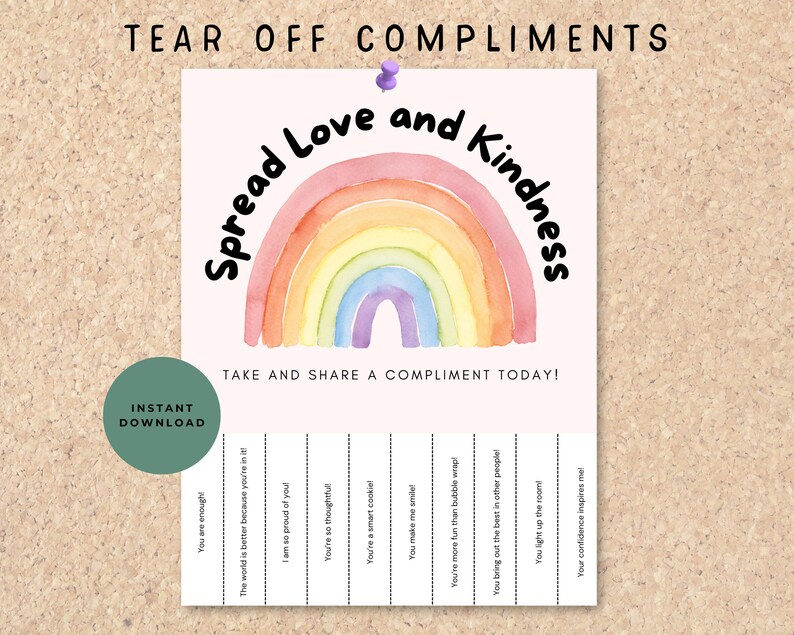 Printable Spread Love and Kindness Tear off Flyer, Random Acts of ...