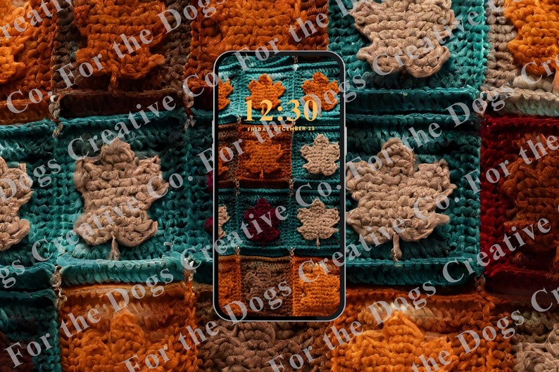 IPhone Background Relaxing Fall Colors Crochet Cozy Pattern Phone ...