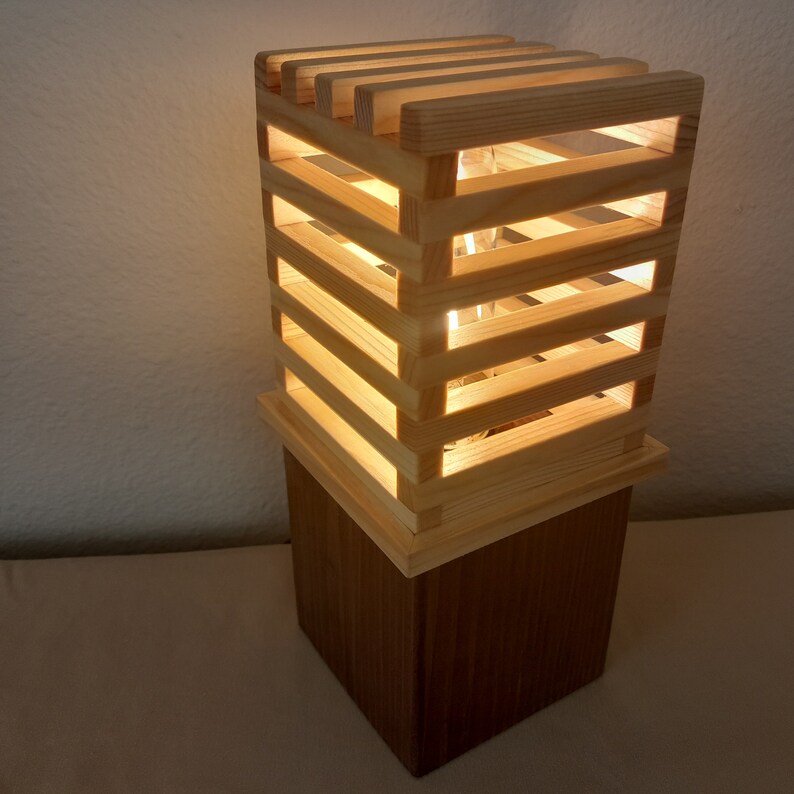 Wood Table Lamp Wood LED Lamp Rustic Wood Lamp LED Lamp Table Lamp ...